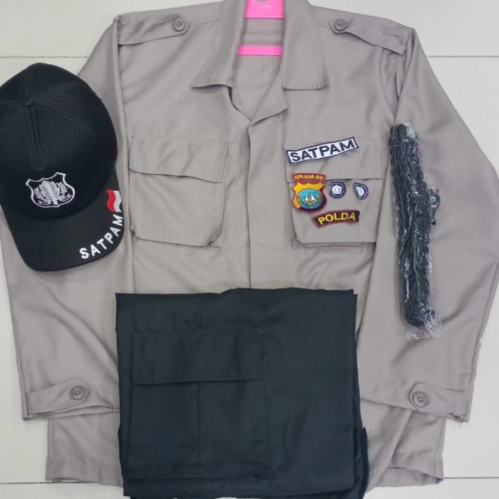 Jual seragam pdl sus security talikur hitam topi logo pangkat | Shopee ...