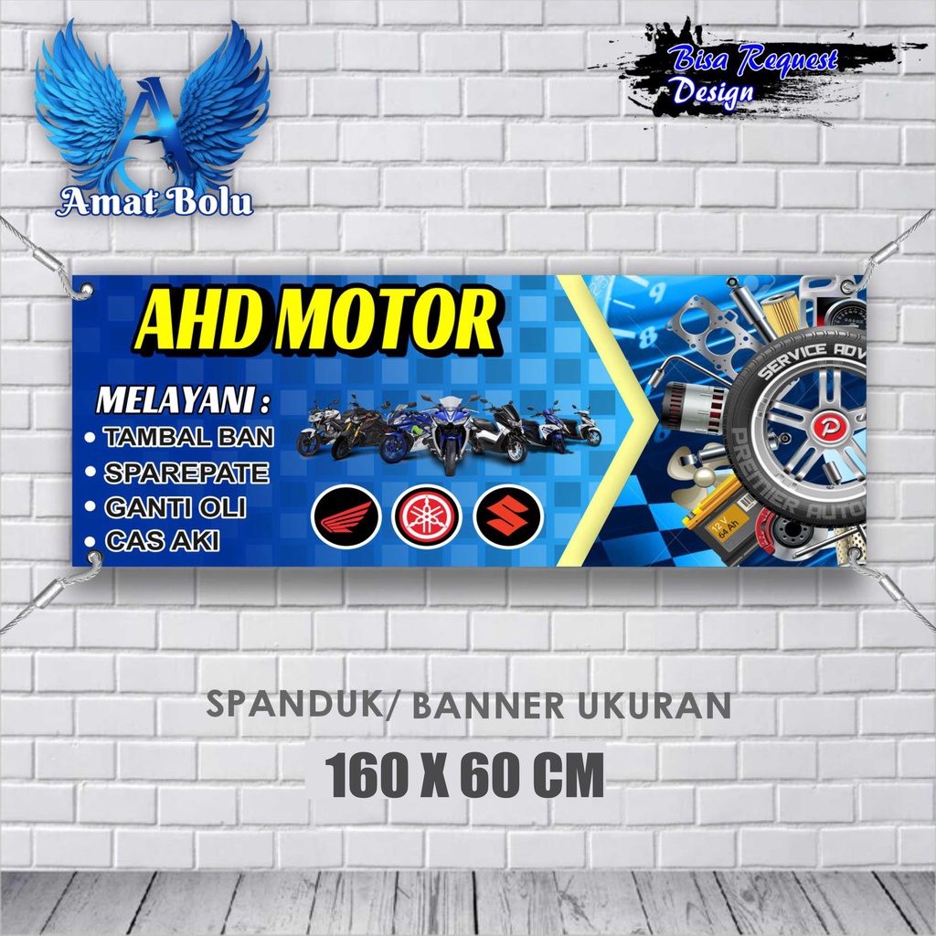 Jual BANNER MMT SPANDUK BENGKEL AHD MOTOR UKURAN 160X60 BISA REQUEST ...