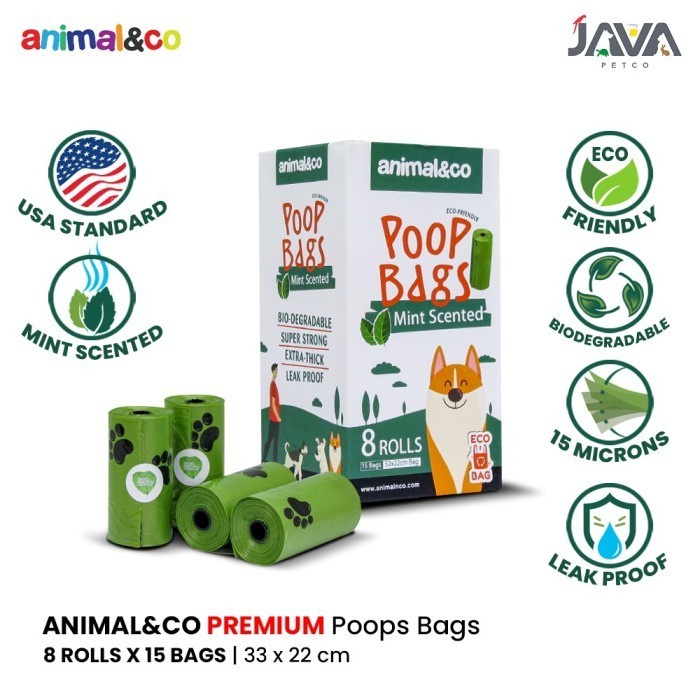 Jual Animalnco Premium Poop bags Plastik Kotoran Biodegradable Refill ...