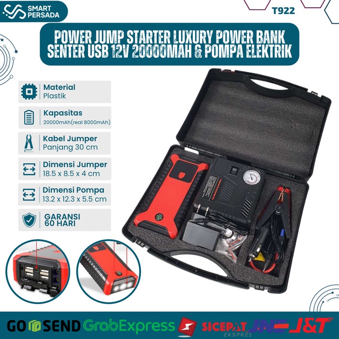 Jual New Jumper Aki Power Bank Mobil Powerbank Jump Starter Car Pompa ...
