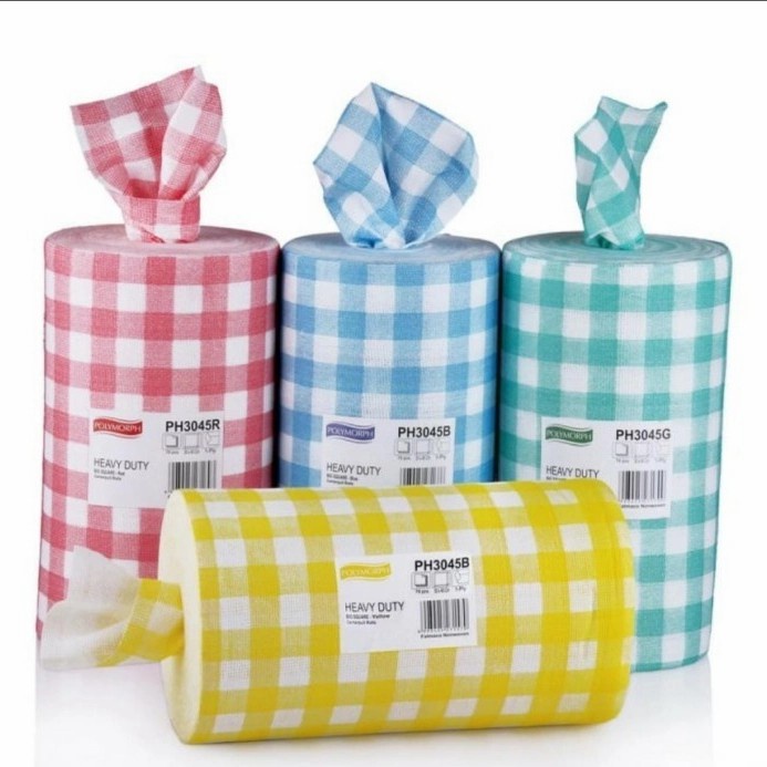 Jual Lap Serbaguna Disposable Wipes Polymorph Heavy Duty 90 Gsm Roll ...