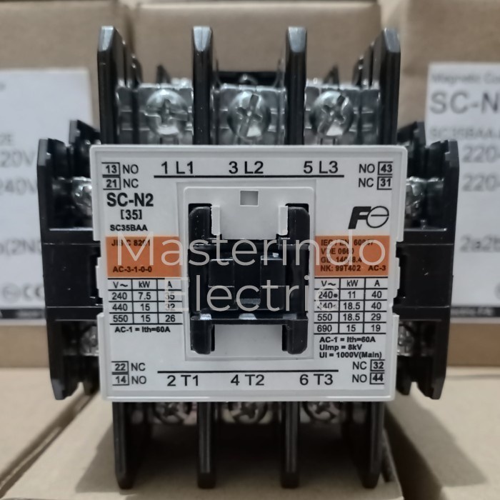 Jual [New] Fuji Kontaktor Sc-N2 Scn2 Contactor Kontaktor 220V Ac 3Phase ...