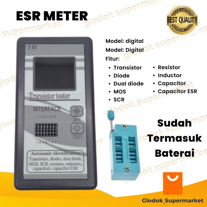 Jual Esr Meter Digital Transistor Tester | Shopee Indonesia
