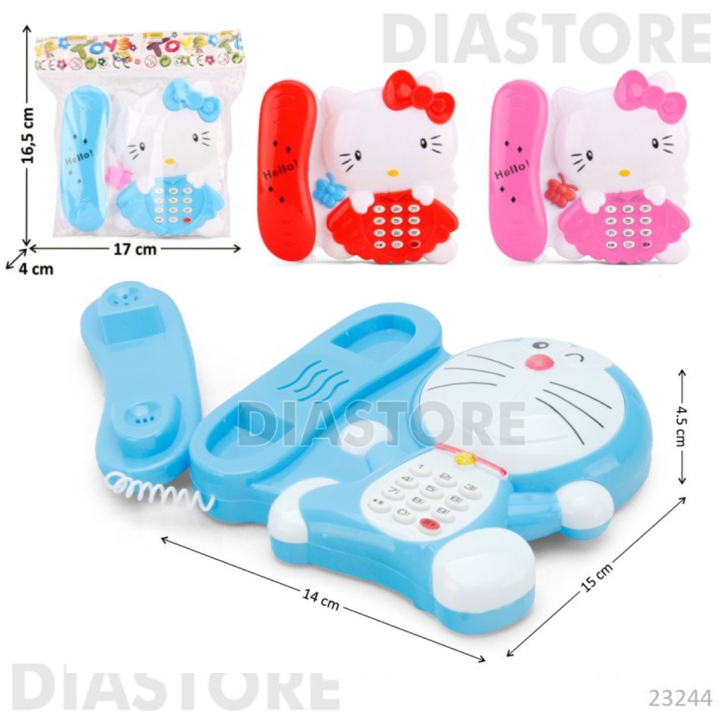 Jual Mainan Telepon Telpon HP Hello Kitty / Doraemon Musik Lampu Suara ...