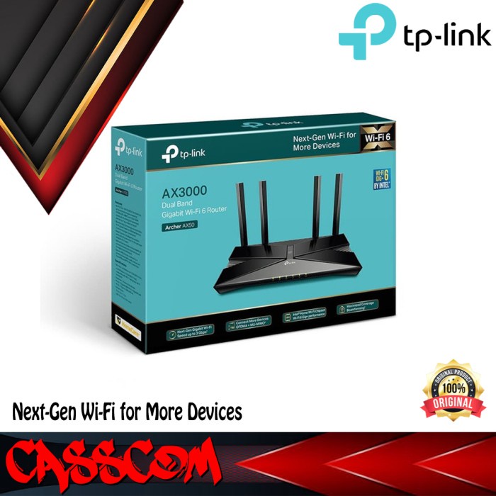 Jual TP-Link Archer AX50 AX3000 Dual Band Gigabit Wi-Fi 6 Router ...
