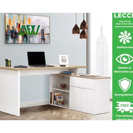 Jual MEJA BELAJAR MEJA DIREKSI LETTER L MEJA KANTOR LECCE MINIMALIS AFW ...
