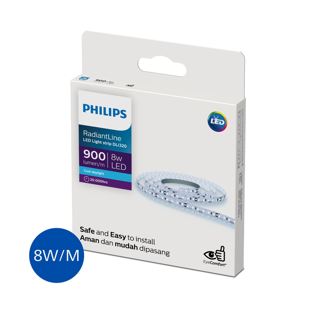 Jual Philips Lampu Radiantline LED Strip DLI320 5M 8W 6500K 24V Putih ...