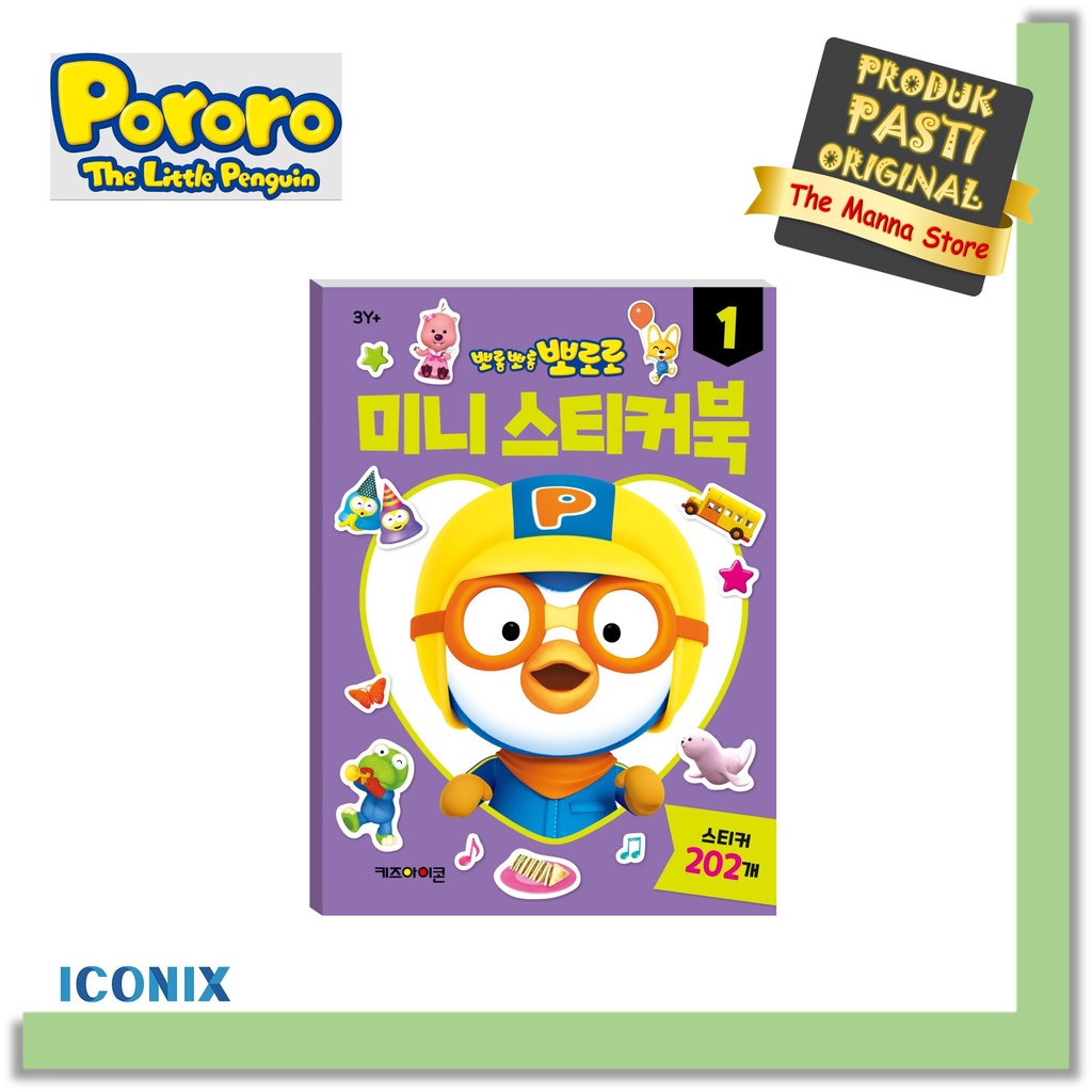 Jual Iconix Pororo the Little Penguin Mini Sticker Book 1 Original ...