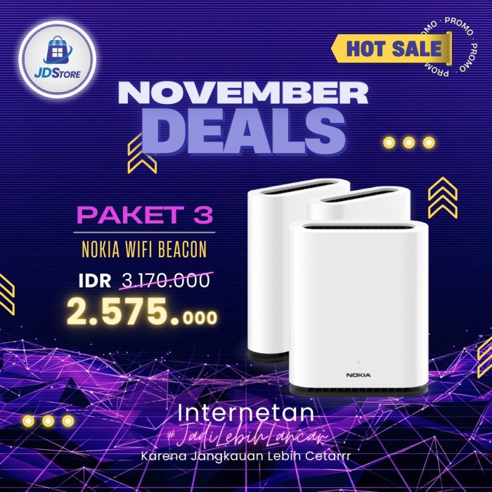 Jual Smart Nokia Wifi Beacon 1 Mesh Router Extender Repeat - Paket 3 ...