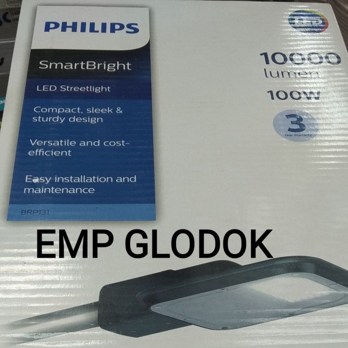 Jual Philips PJU Smartbright LED PJU BRP131 LED100 Lampu PJU LED 100 ...