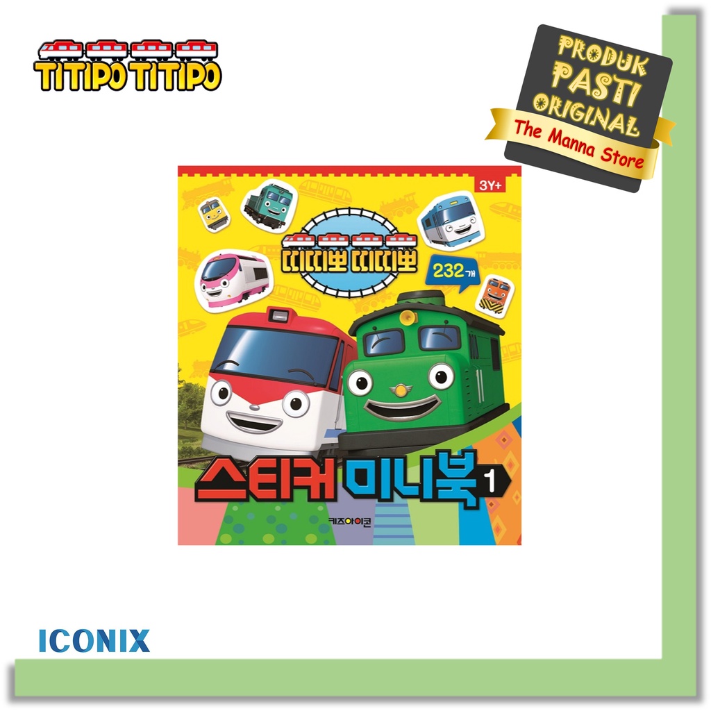 Jual Iconix Titipo The Little Train Mini Sticker Book 1 Original Korean ...