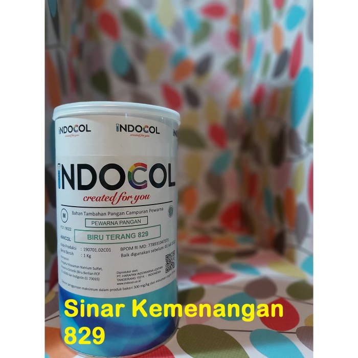 Jual PEWARNA MAKANAN INDOCOL BRILLIANT BLUE LIGHT 829 - BIRU TERANG; 1 ...