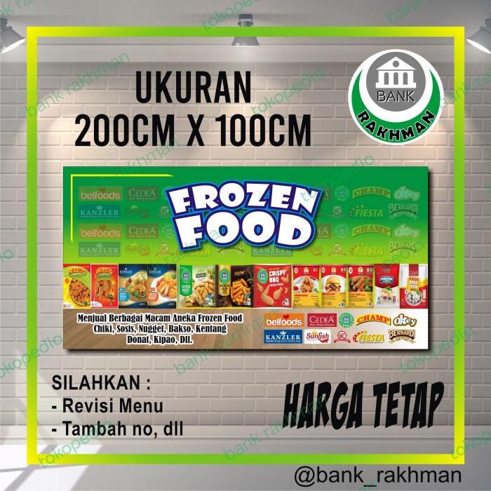 Jual Spanduk Banner Frozen Food A Ukuran 200cm X 100cm Shopee Indonesia