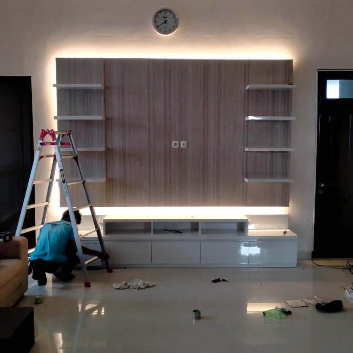 Jual Link Dp Backdrop Tv Minimalis Modern Hpl | Shopee Indonesia