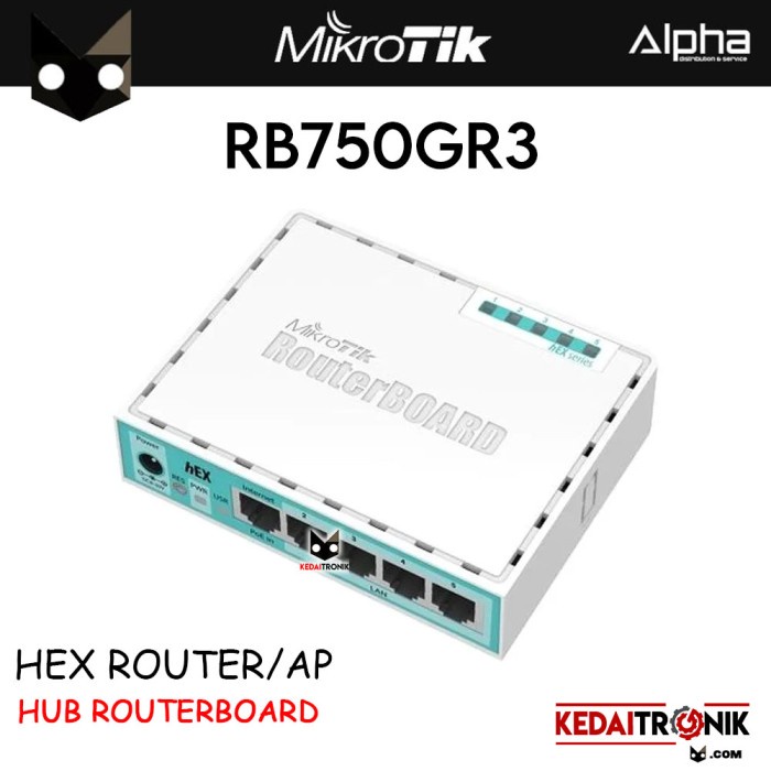 Jual Mikrotik hEX RB750GR3 Router Lite Wireless routerboard 5 Port ...