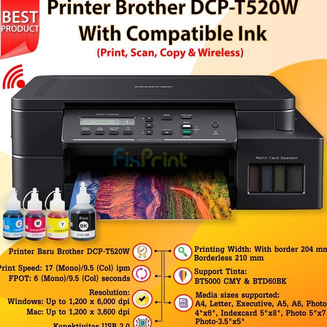 Jual Printer Brother Ink Tank Dcp-T520W Wifi Pengganti Seri Dcp-T510W ...