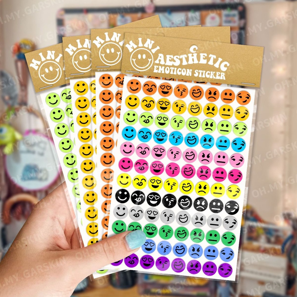 Jual Mini Emoticon Sticker Pack - Smiley Face Deco Stiker Planner ...