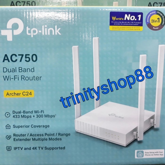 Jual TP-Link Archer C24 AC750 Dual-Band Wi-Fi Router High Speed Wi-Fi Resmi | Shopee Indonesia