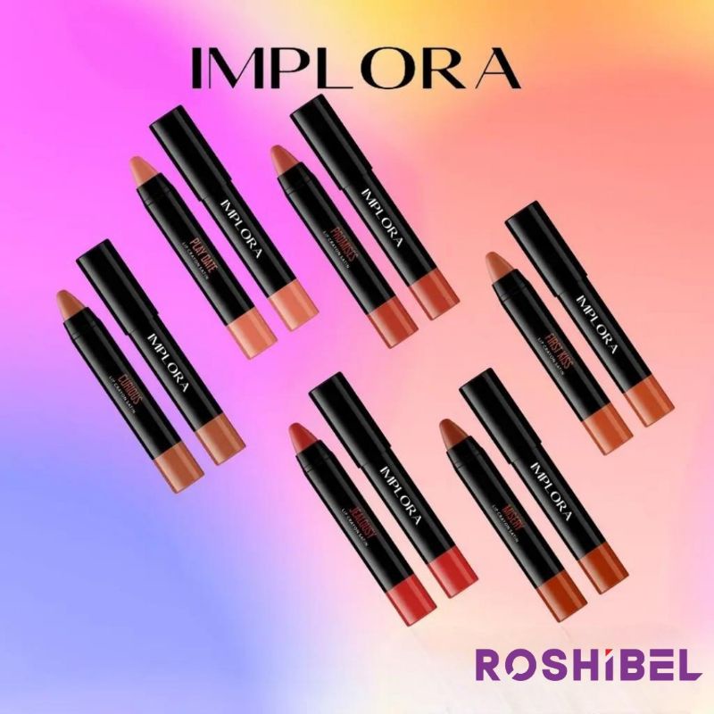 Jual ROSHIBEL - Implora Lip Crayon Satin | 3.5gr | Implora Lip Satin ...