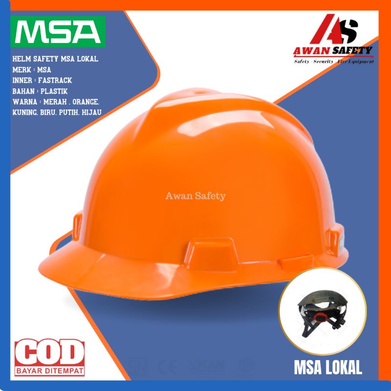 Jual Helm Safety MSA Lokal Orange Fastrack Original/ Helm Proyek Safety ...