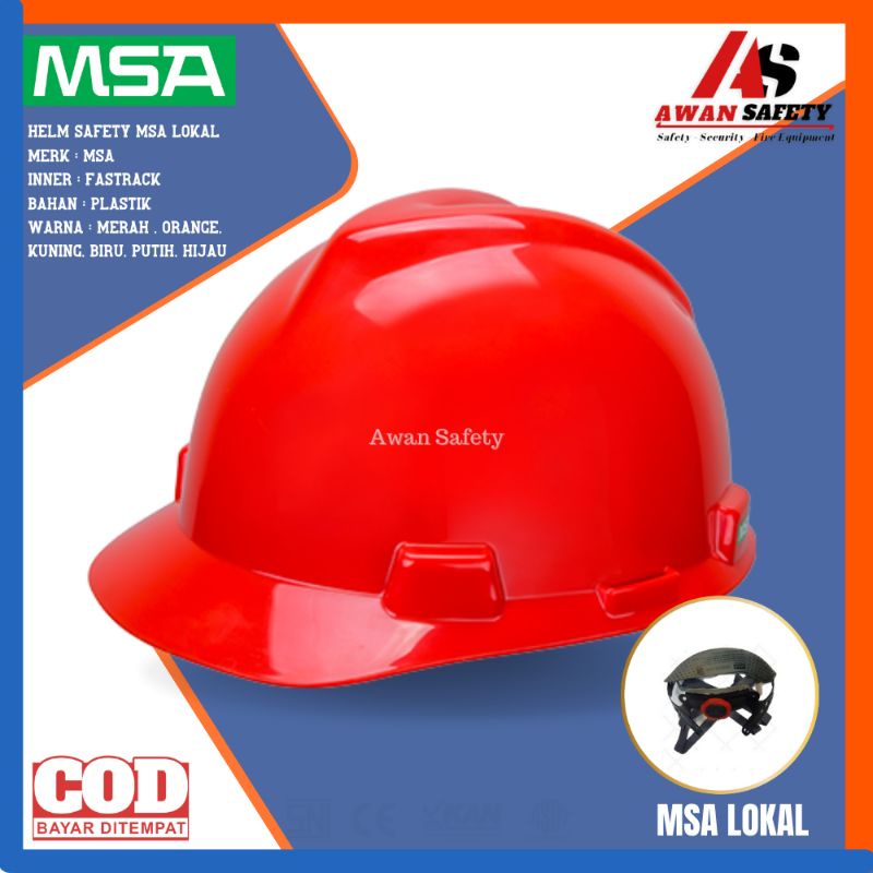 Jual Helm Safety MSA Lokal Hijau Fastrack Original/ Helm Proyek Safety ...