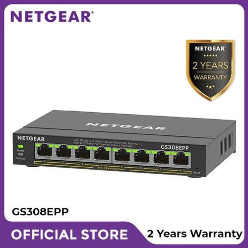 Jual NETGEAR GS308EPP 8 Port PoE+ Gigabit Ethernet Plus Switch (123W ...
