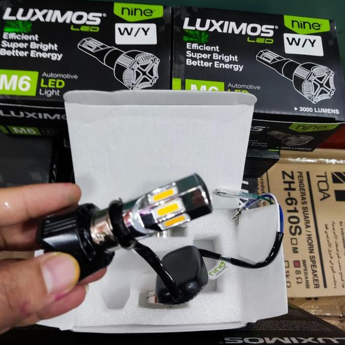 Jual Lampu Motor Led ECO 9 Putih Kuning 6 Sisi Terang By Luminos ...