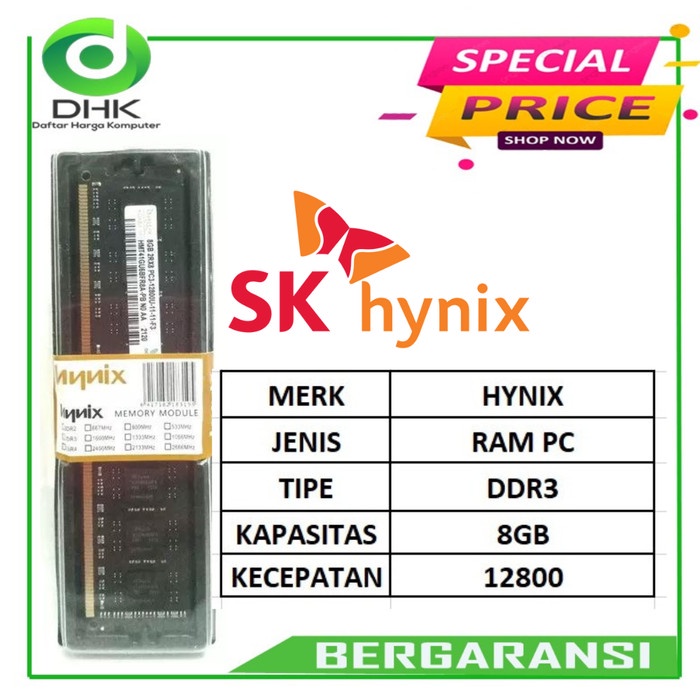 Jual Memory DDR3 8GB Hynix PC12800 Longdim PC | Shopee Indonesia