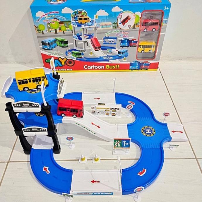Jual Mainan Parking Lot Tayo Play Set Parkir Mobil Bus Tayo Anak ...