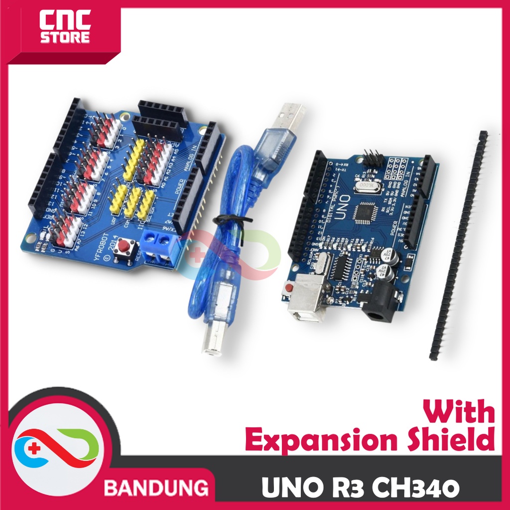 Jual ARDUINO UNO R3 ATMEGA328P CH340 COMPATIBLE BOARD PLUS EXPANSION SHIELD V5.0 | Shopee Indonesia