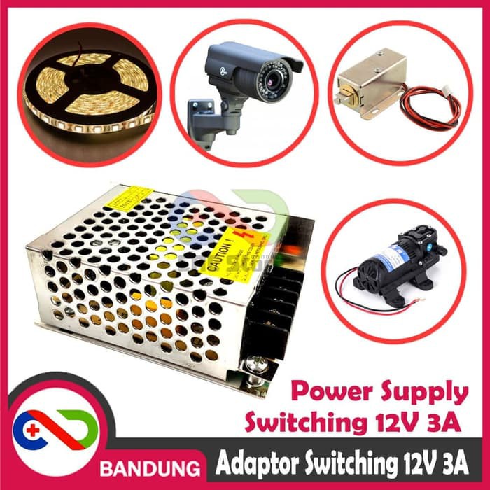 Jual ADAPTOR 12V 3A POWER SUPPLY SWITCHING JARING CCTV LED 12 V 3 A AMPERE | Shopee Indonesia