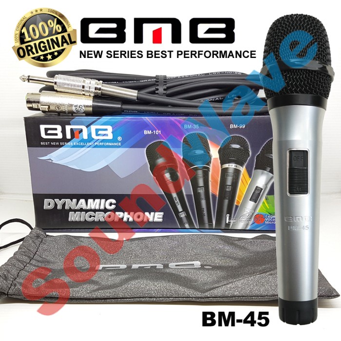 Jual NEW BMB BM-45 MIC/MIK/MICROPHONE/MIKROFON KABEL ORIGINAL TERBARU ...