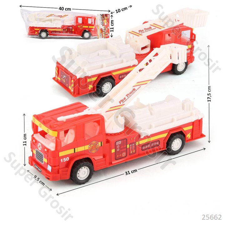 Jual Mainan Anak Mainan Truk Pemadam Turntable Ladder 31 cm F/C Tangga ...