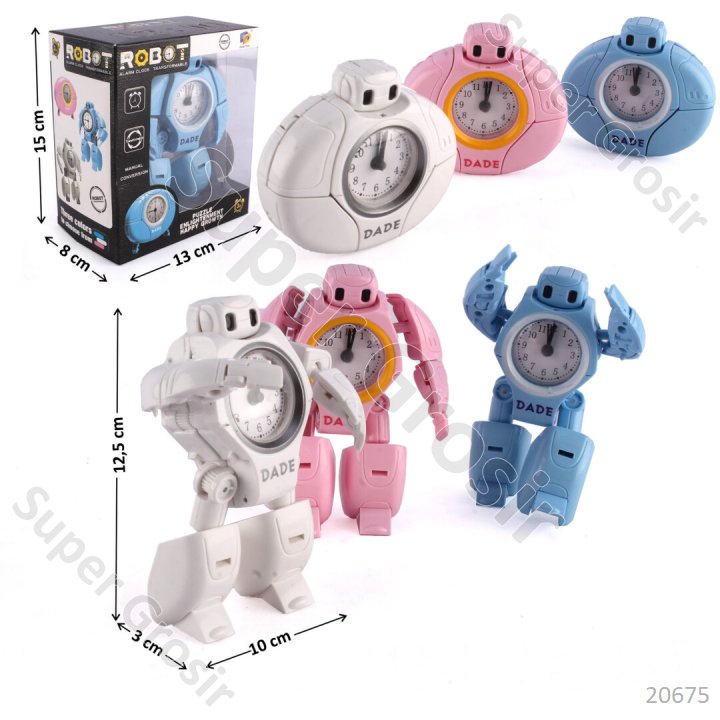 Jual Robot Deform 2 in 1 Jam Meja Robot Alarm Clock Transformable ...
