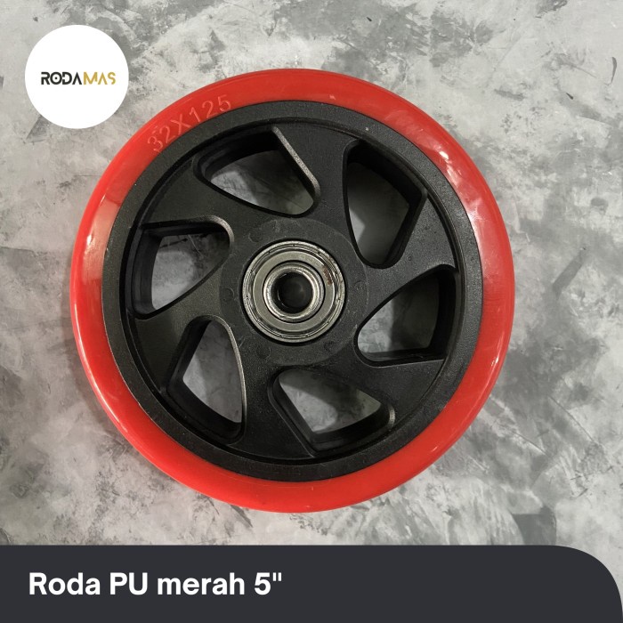 Jual Roda PU Merah 5 inch ( Roda Saja ) | Shopee Indonesia
