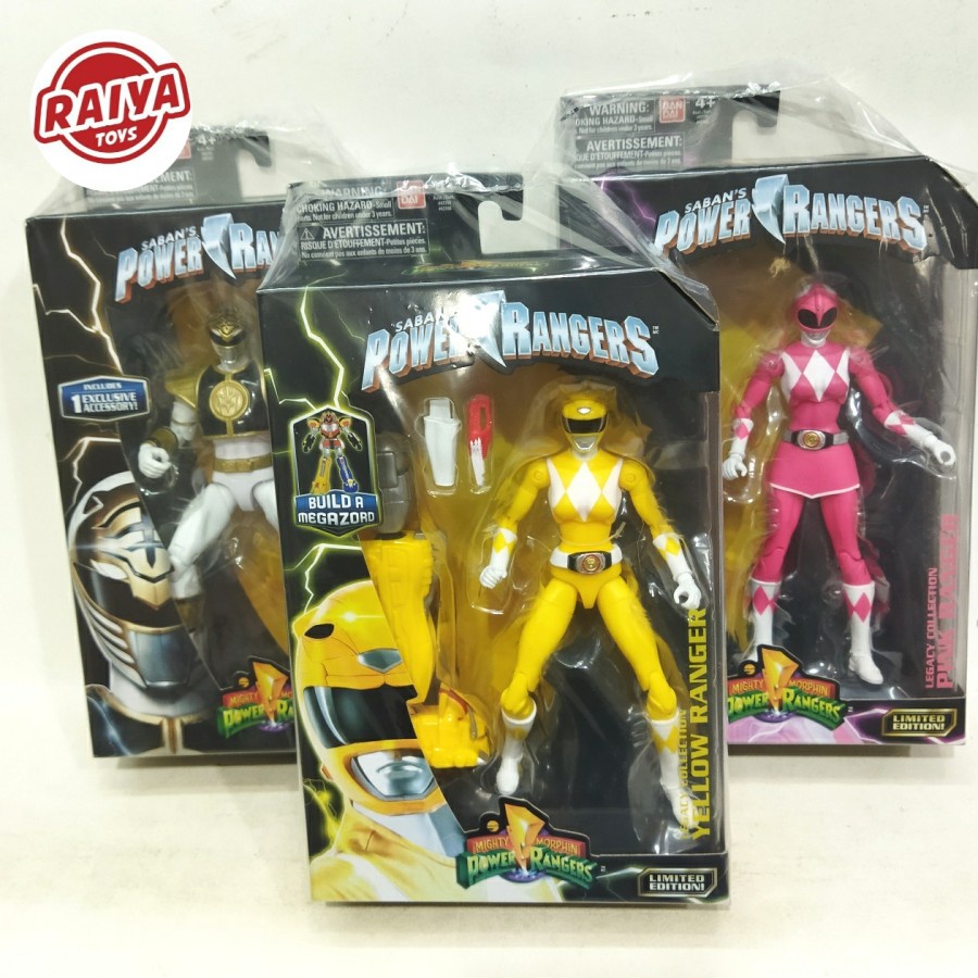 Jual Set Power Rangers MMPR LEGACY Collection putih pink kuning ...