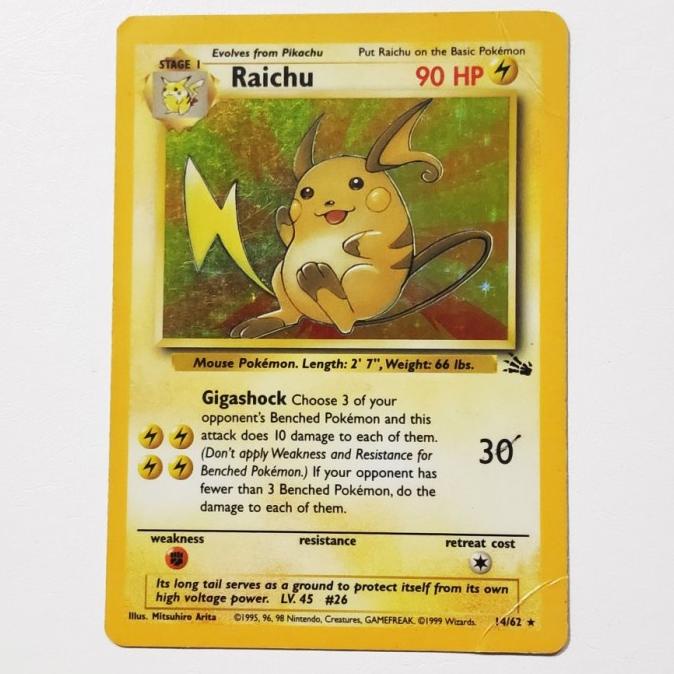 Jual Raichu 14/62 - Fossil Set Holo Rare Pokemon Card English TCG (dent ...