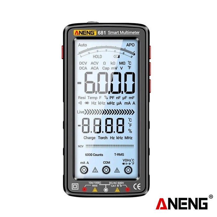 Jual Harga!! Aneng 681 Smart Multimeter Rechargeable Capacitance ...