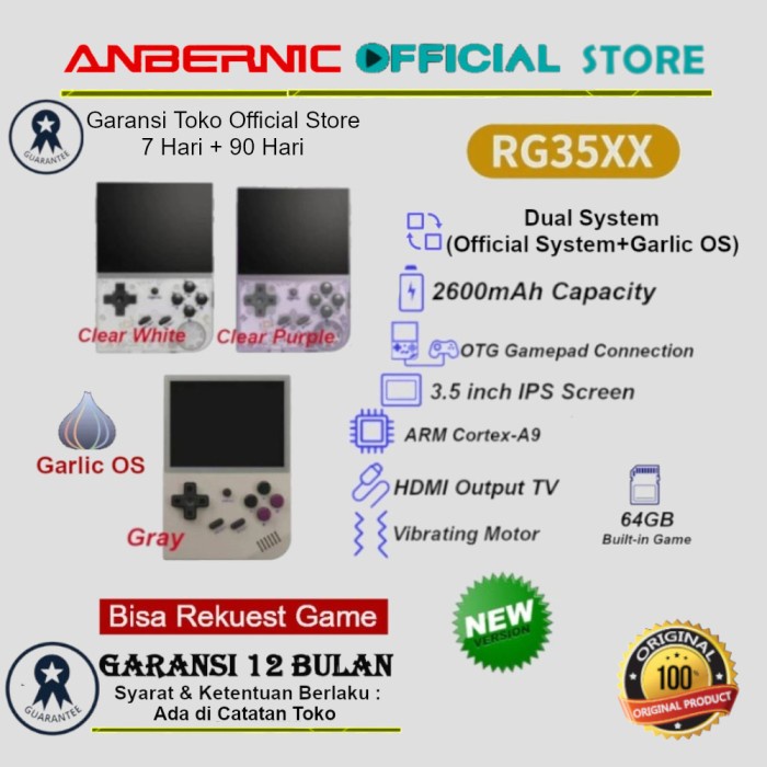 Jual ANBERNIC RG35XX Handheld Retro Video Game Console Linux Dual OS ...