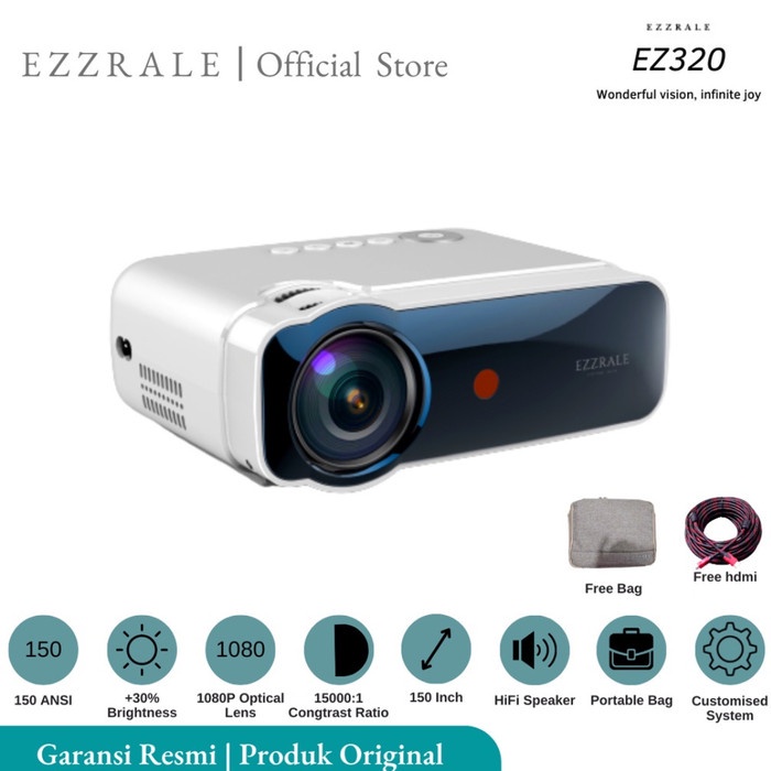 Jual Ezzrale EZ300 Projector Youtube Koala Miracast Version 2900 Lumens ...