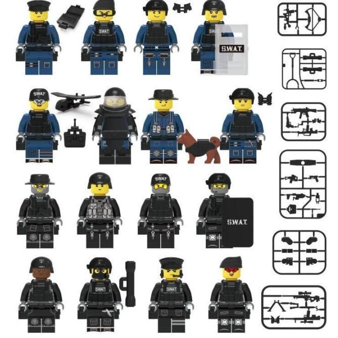 Jual City SWAT Forces Navy Seal Weapon Police Polisi Minifigure Brick ...