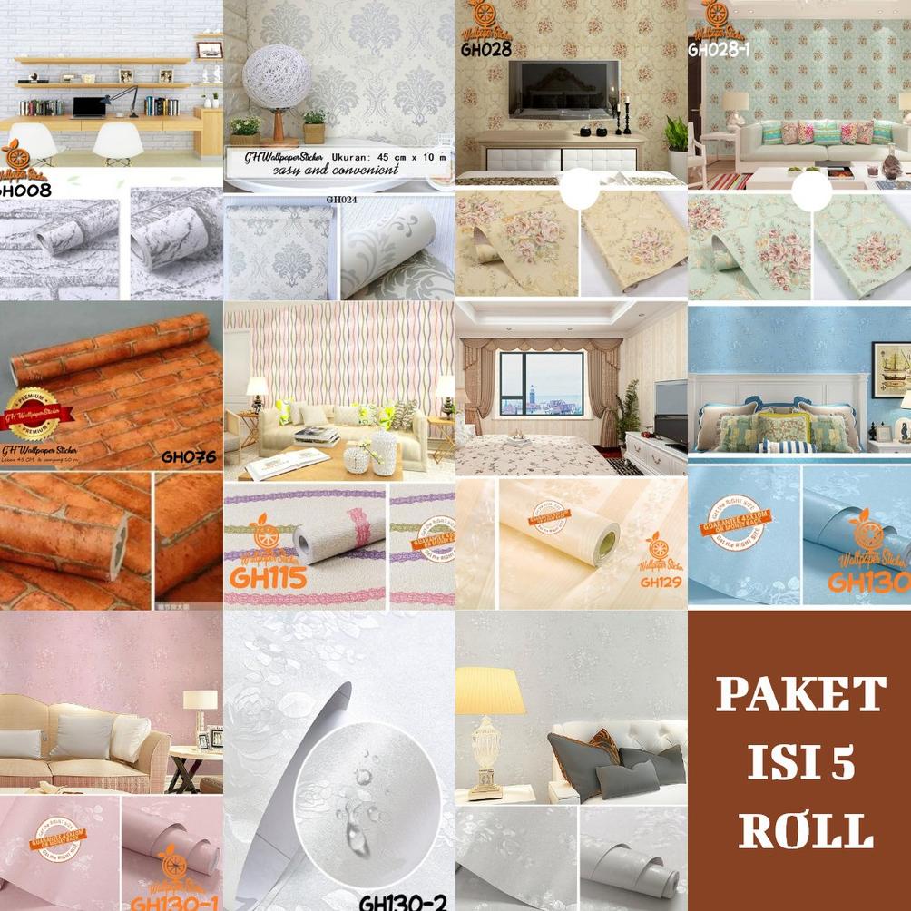 Jual Wallpaper Dinding Ruang Tamu Wallpaper Dinding 3D Wallpaper Paket 5 Roll 45cmX8meter ...