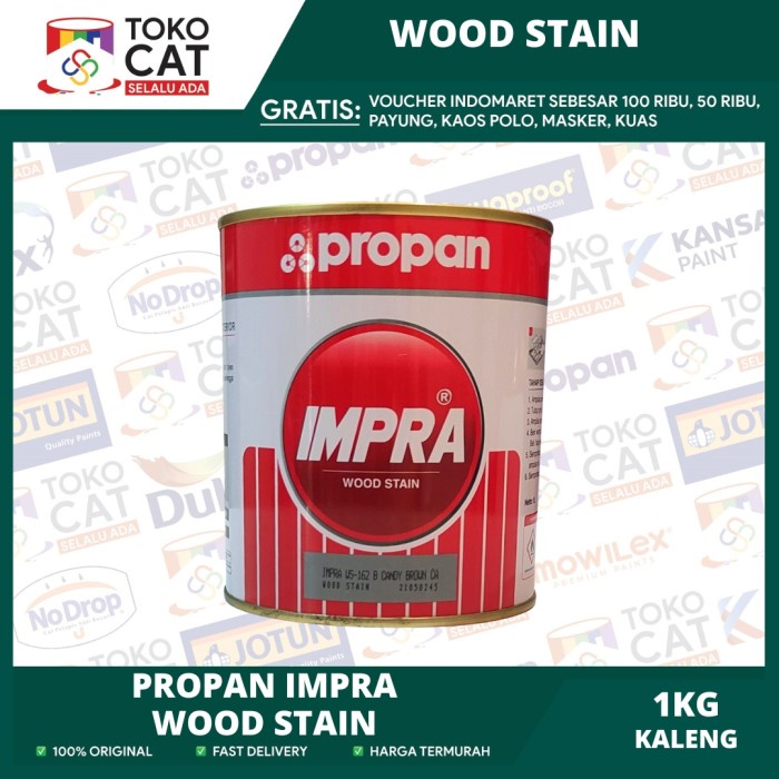Jual CAT KAYU MELAMINE IMPRA WOODSTAIN WS 162 WARNA TUA 1 LITER KALENG ...