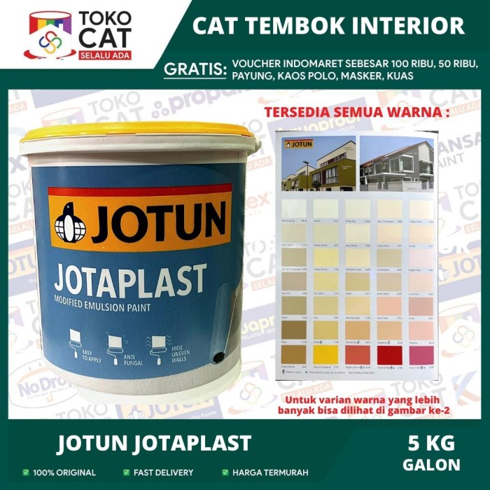 Jual Cat Tembok Interior Jotun Jotaplast warna Putih / Tinting 5 Kg ...