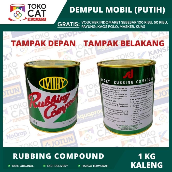 Jual RUBBING COMPOUND IVORY / KOMPON PUTIH IVORY 1KG KALENG //COMPOUND ...