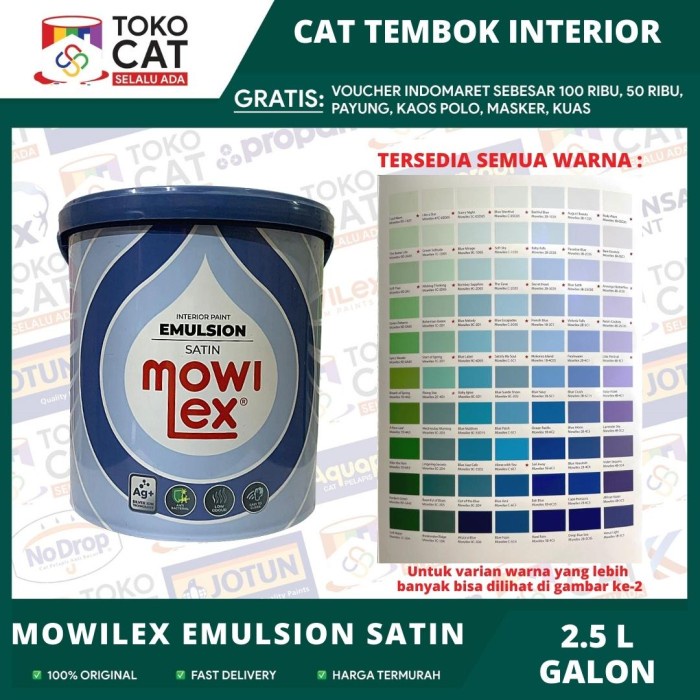 Jual Cat Tembok Dalam Mowilex Emulsion Satin Anti Bakteri Warna Putih 2 ...