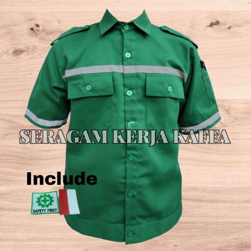 Jual Wearpack Safety Seragam Kerja seragam Bengkel Lengan pendek Hijau ...