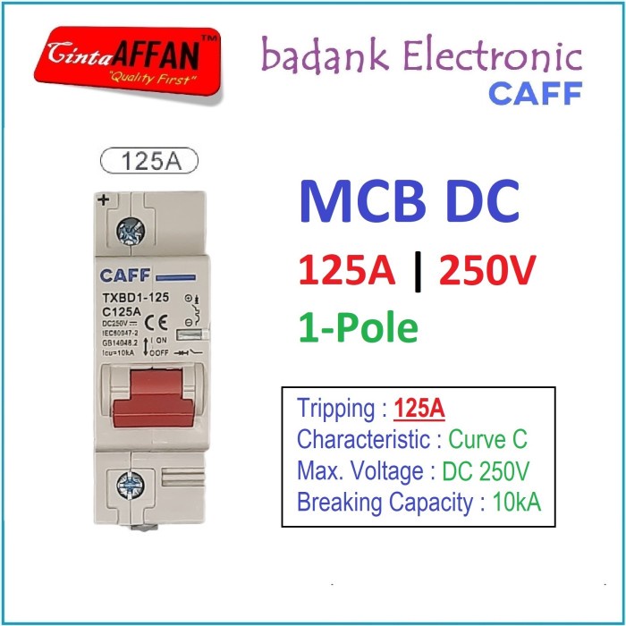 Jual MCB DC C125 125A 250V 1P Circuit Breaker Solar PV Panel Surya PLTS ...