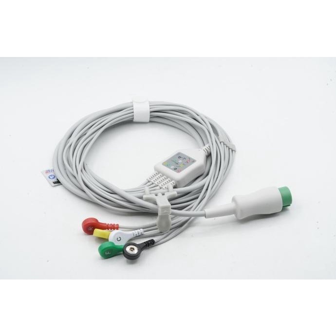 Jual Medke Kabel Ekg Mindray One Piece Ecg Cable 5 Leads Snap Iec 6 Pin ...