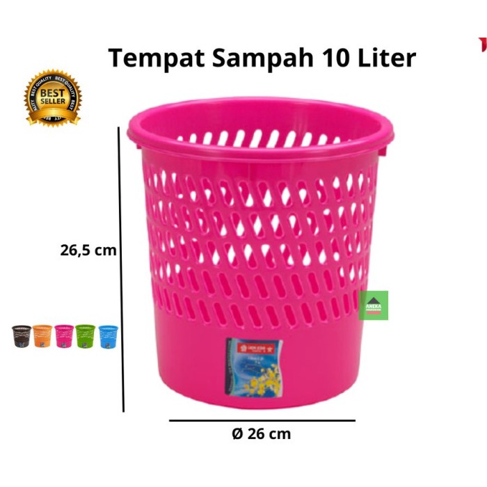 Jual Gratis Ongkir Tempat Sampah Bulat Plastik Lion Star 10 Liter Waste ...